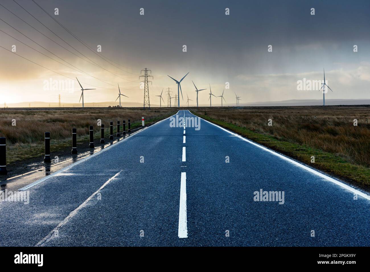 Bad á Cheò Wind Farm from the A9 trunk road, Caithness, Scotland, UK ...