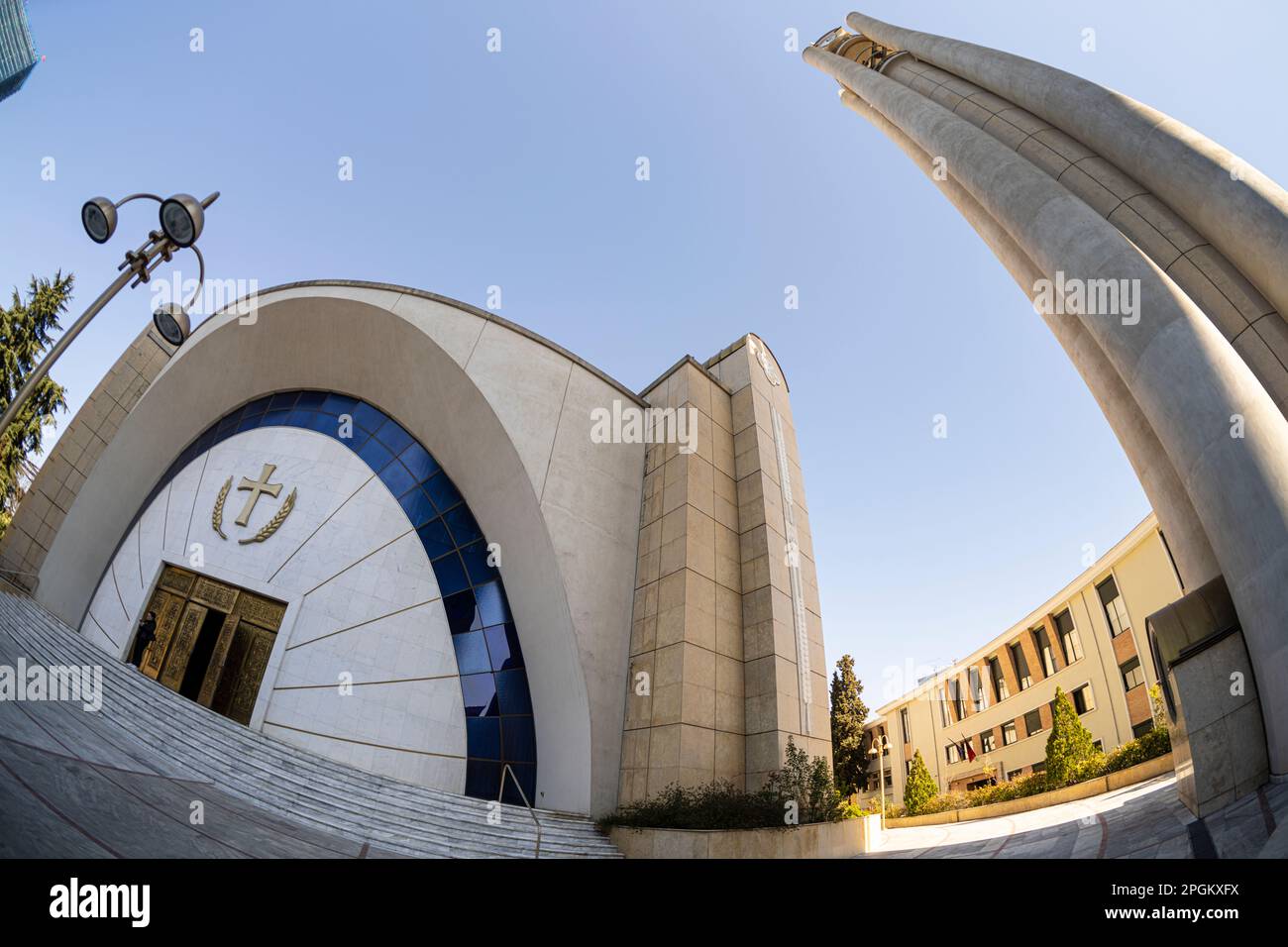 Tirana, Albania. March 2023. exterior view Cathedral of the ...