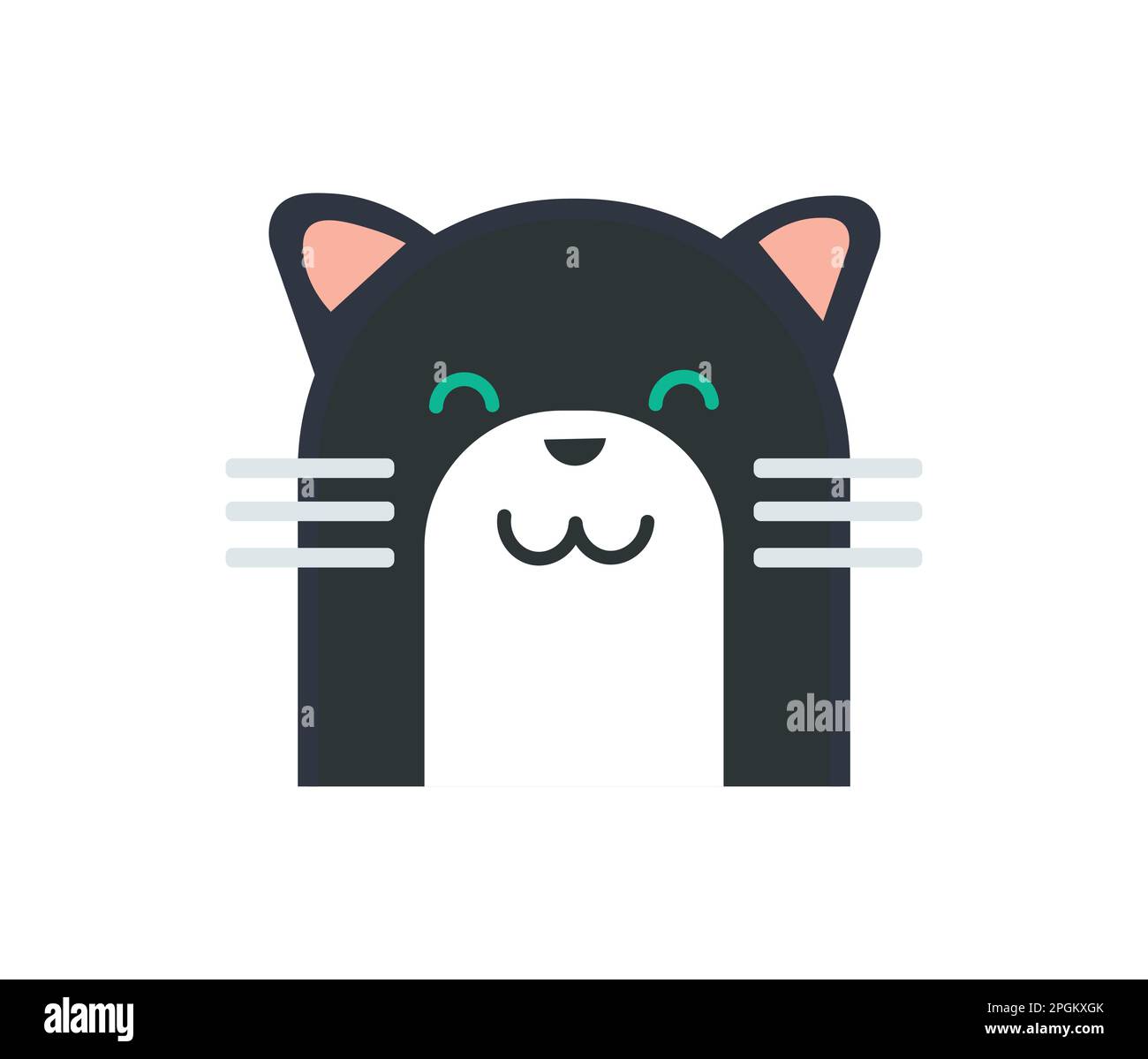 Cute black cat standing Stock Vector Images - Alamy