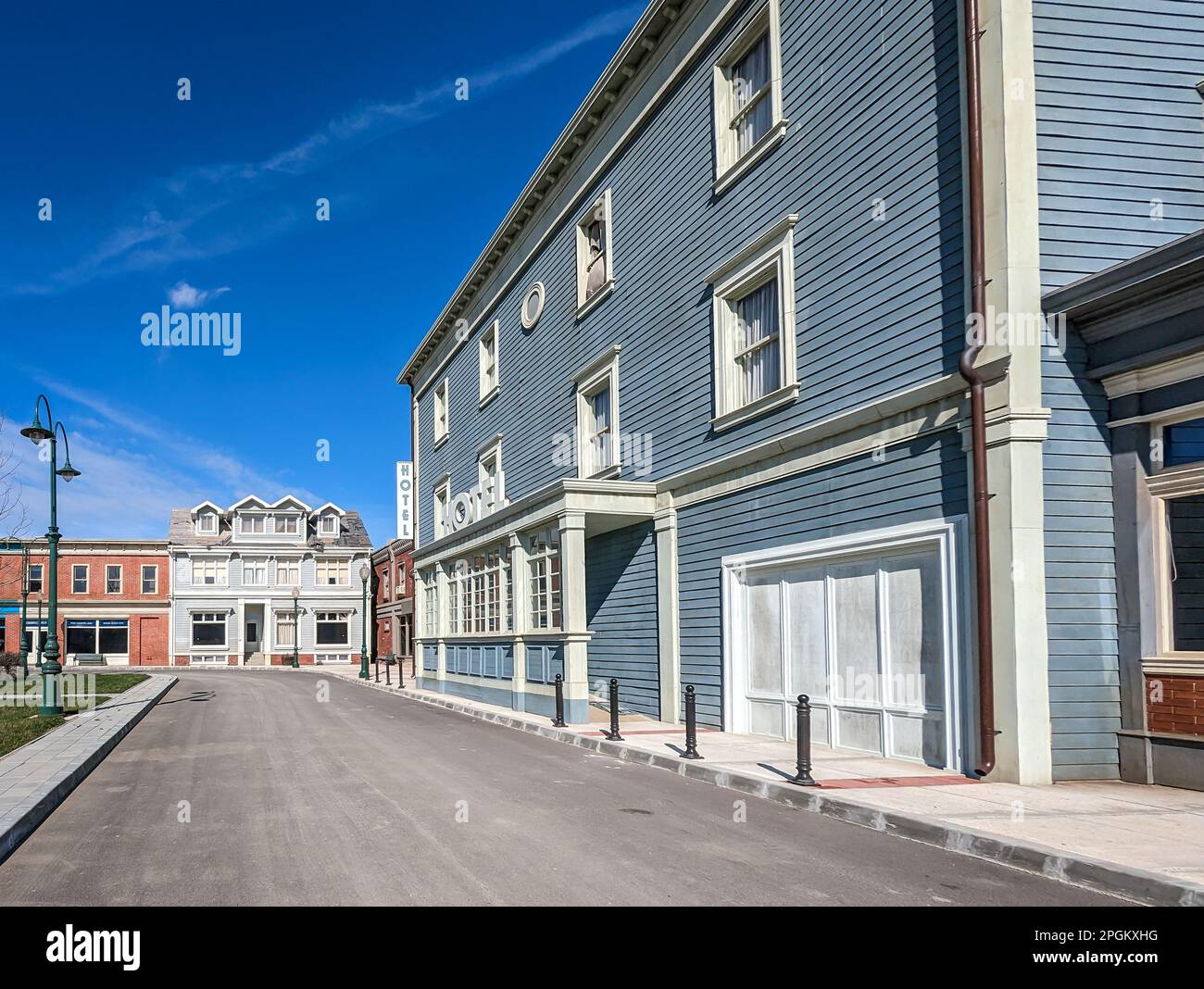 Bucharest, Romania. 12 March 2023: Outdoor sets at Buftea Studios where ...