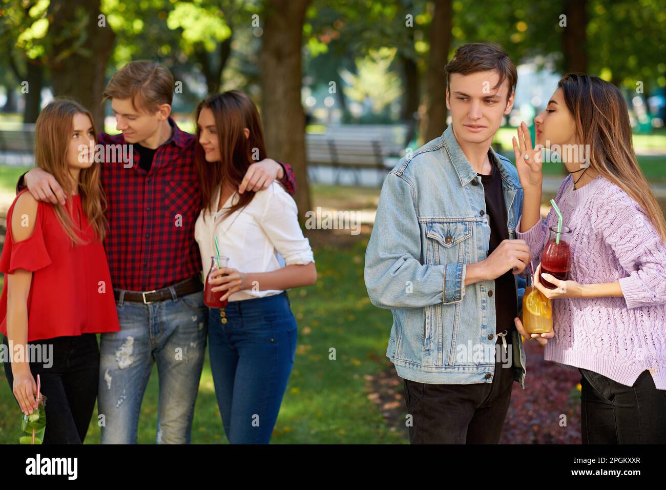 3 teen girl friends hug hi-res stock photography and images - Alamy