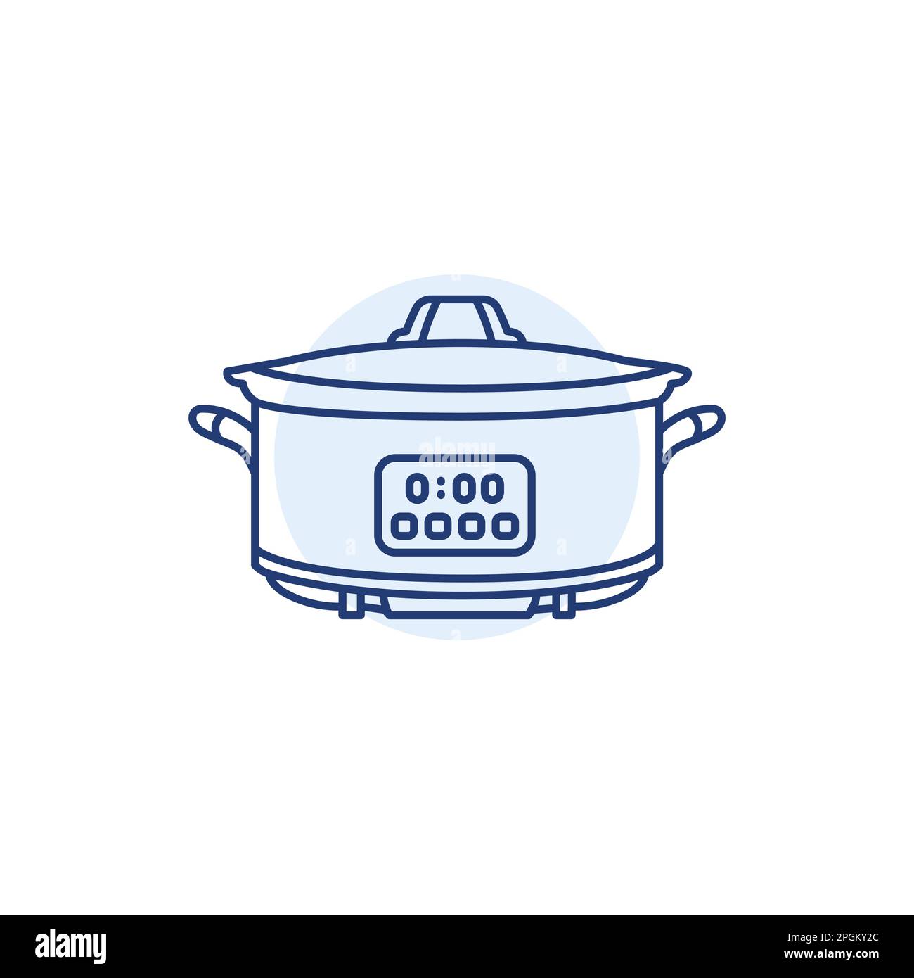 Slow cooker color line icon. Kitchen device. Household appliance Stock ...