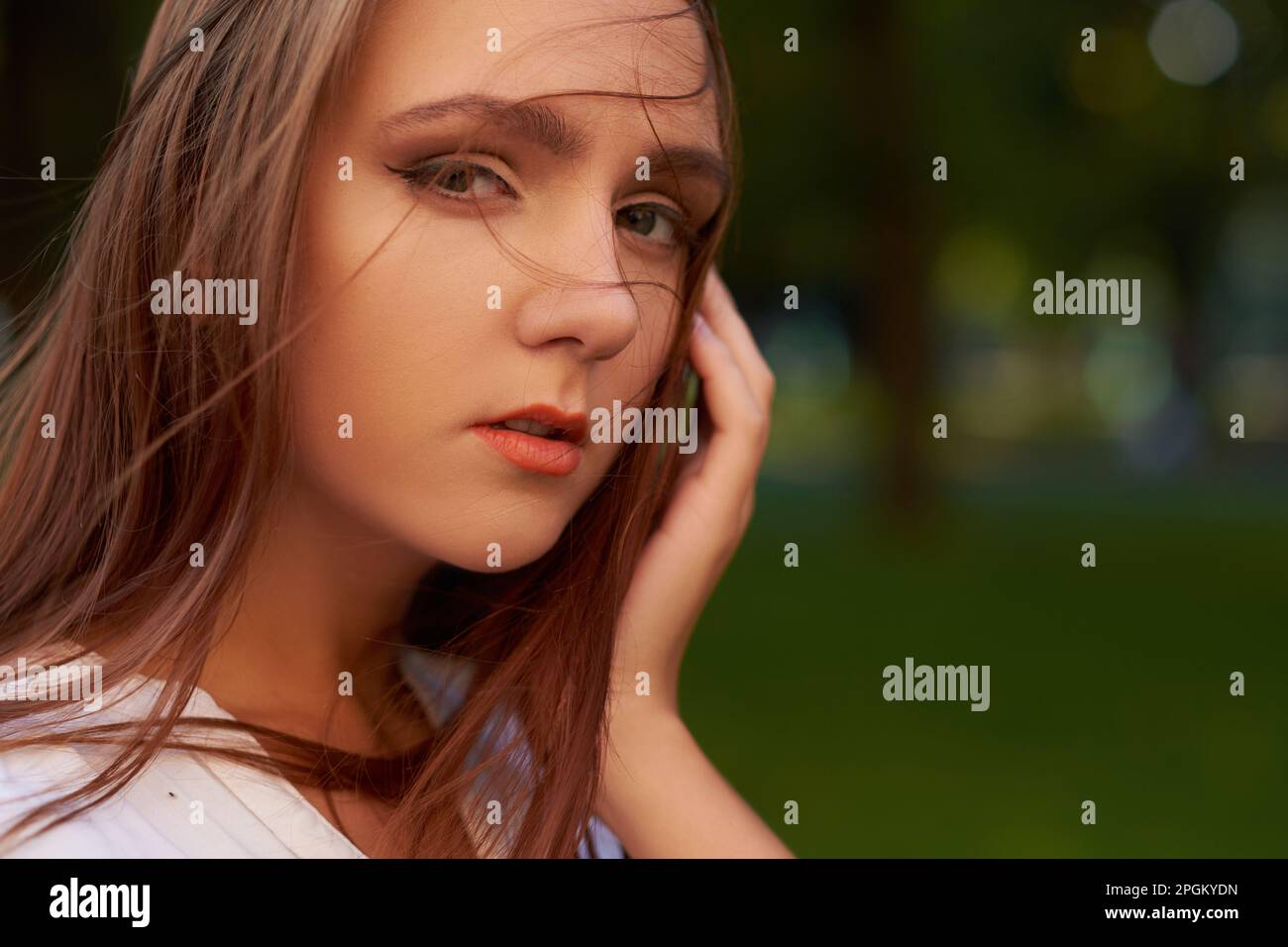Big loss. Sad woman with negative emotion Stock Photo - Alamy