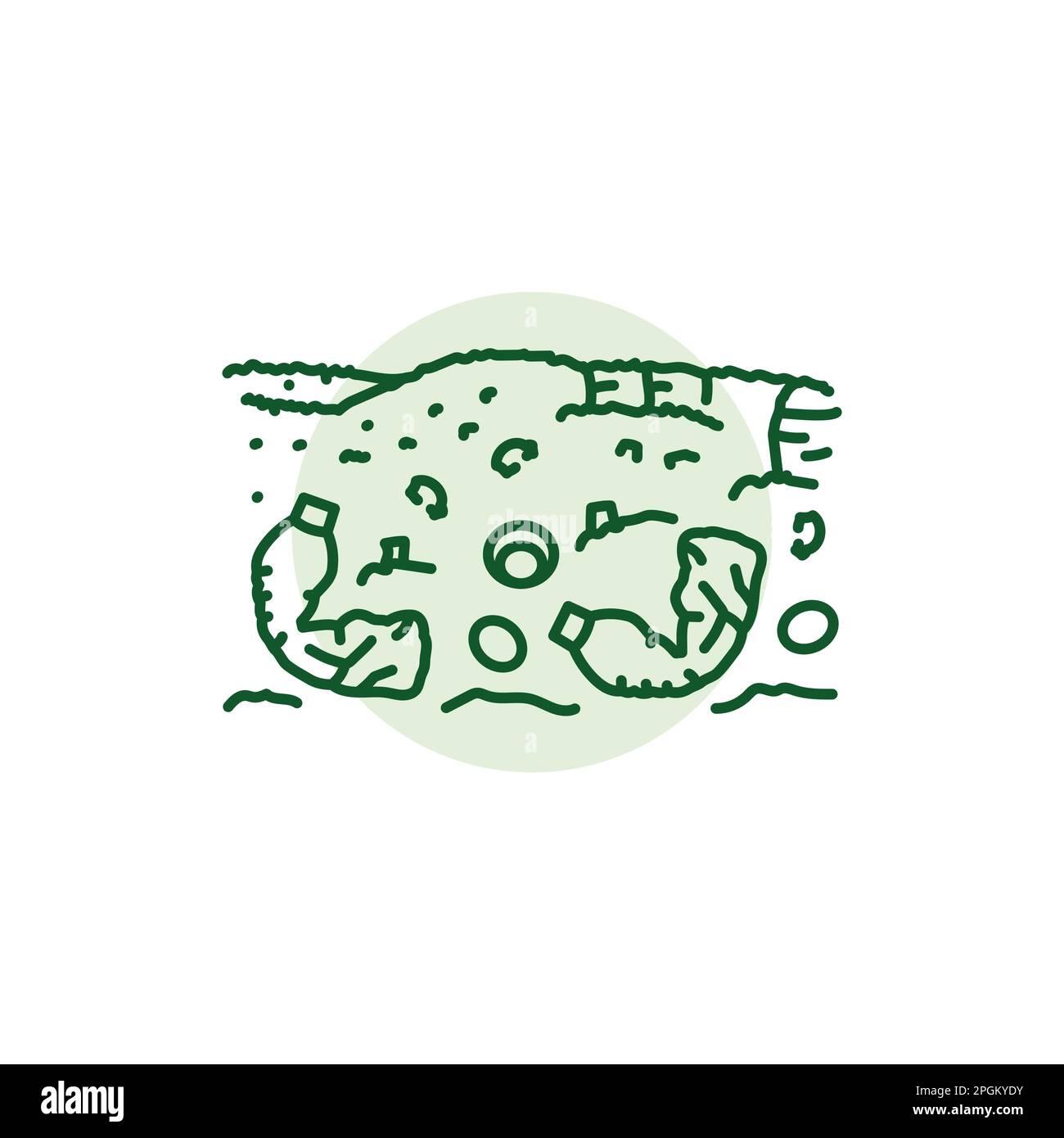 Plastic waste black line icon. Garbage dump. Pictogram for web page ...