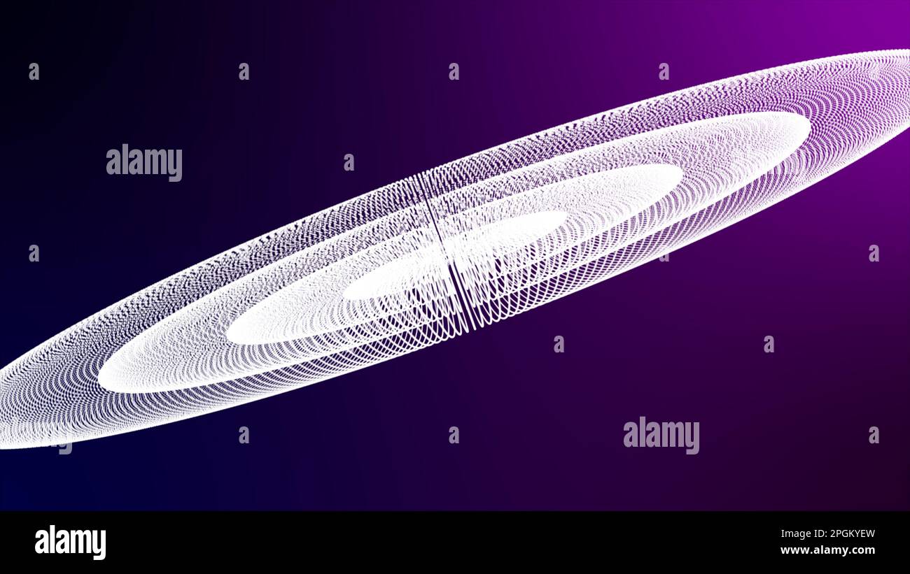 Abstract 3D Spheres of Neon Dots and Stripes. Global Network Connection ...