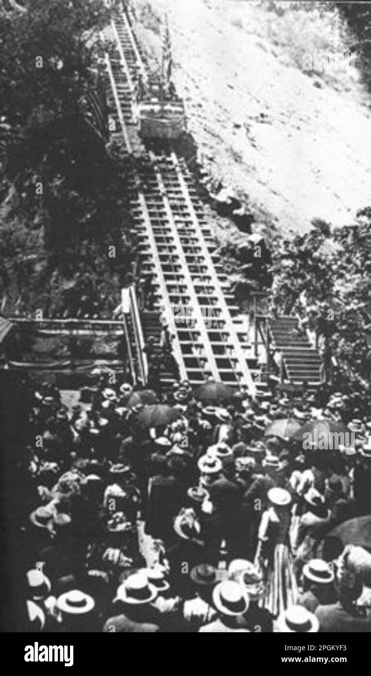 Great Incline of the Mount Lowe Railway on opening day, July 4, 1893 ...