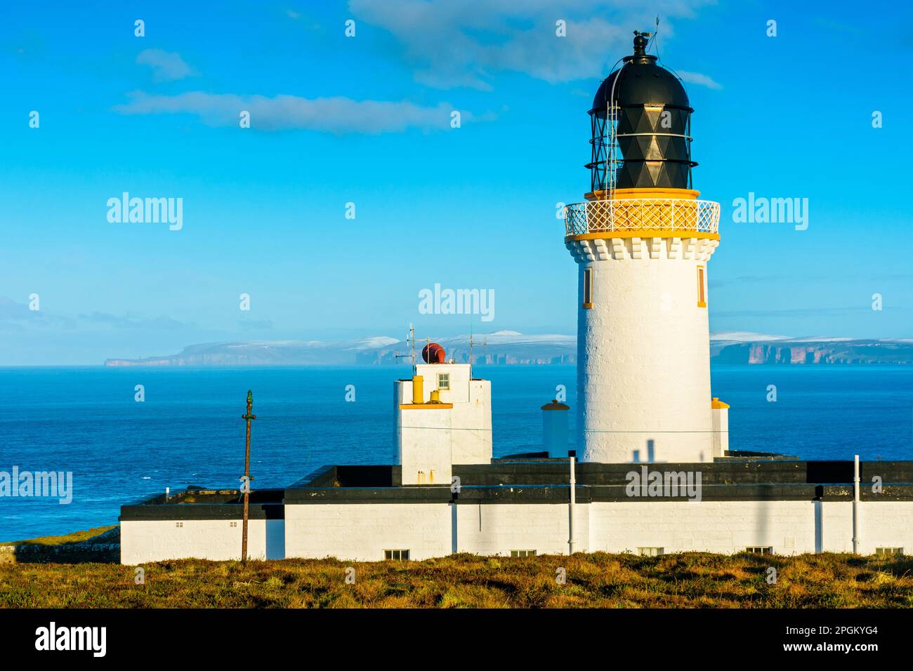 The lighthouse at Dunnet Head, most northerly point of the British ...