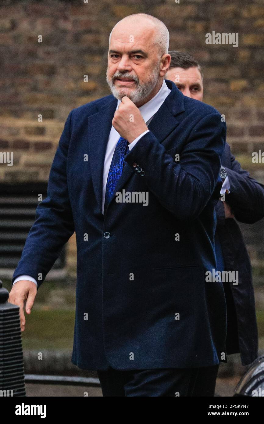 London, UK. 23rd Mar, 2023. Edi Rama. Rishi Sunak, MP, Prime Minister of the United Kingdom ...