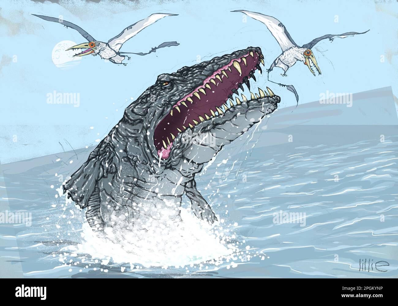 Artist's impression illustration of a Dakosaurus, an extinct genus of ...