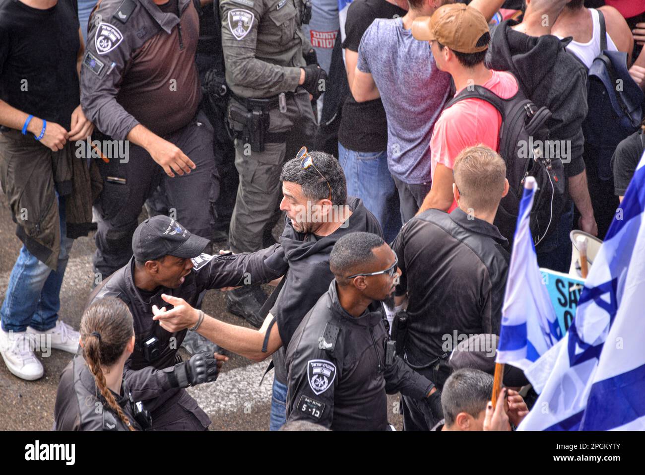 Israel 23rd Mar 2023 Thousands Of Protestors Against The Legal