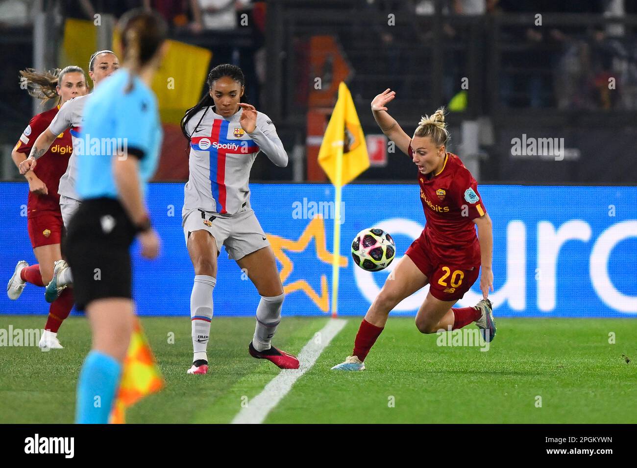 Rome, Italy. 21st Mar, 2023. Salma Paralluelo of FC Barcelona and Giada ...
