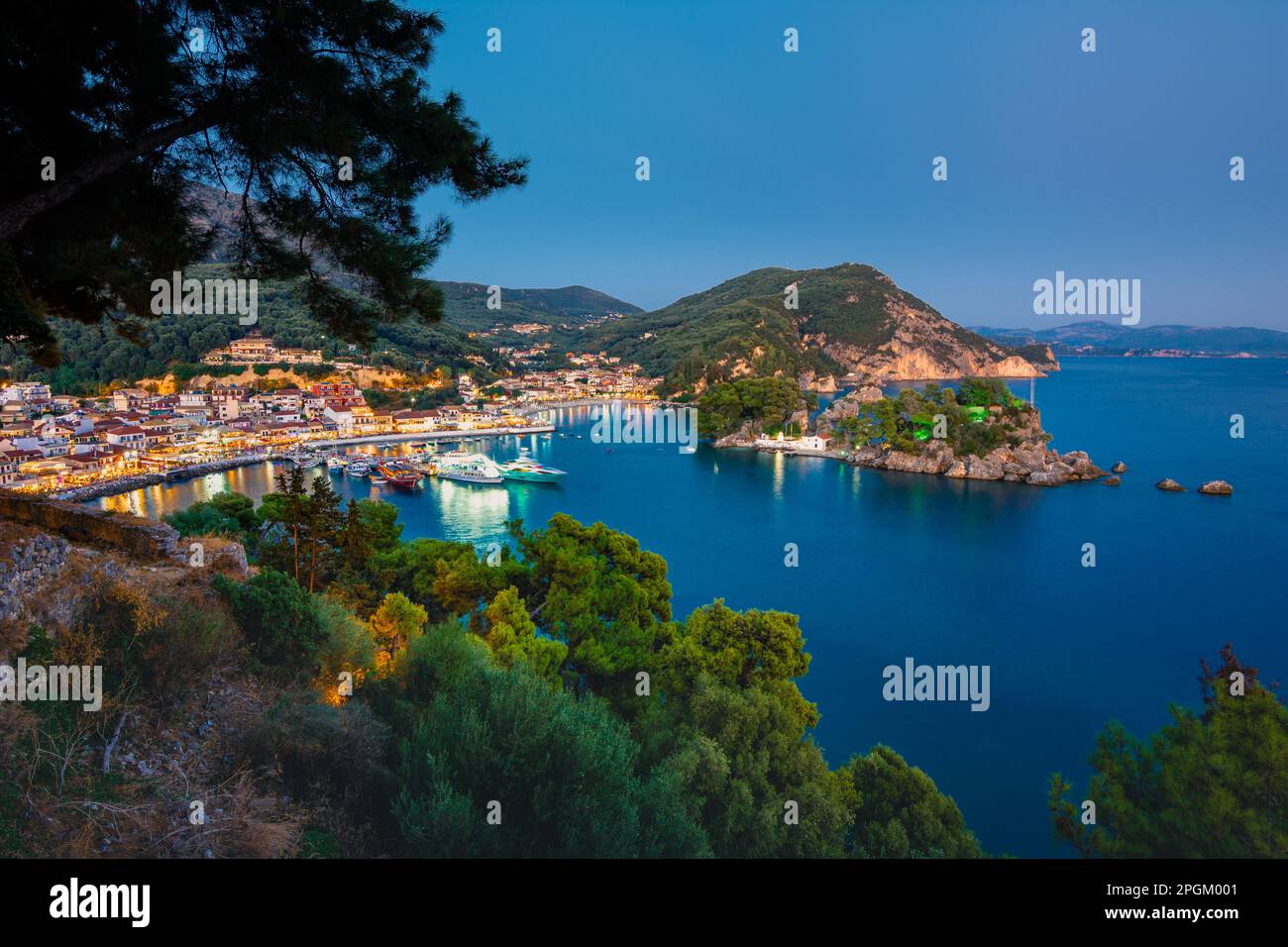 Drone view touristic village parga hi-res stock photography and images ...