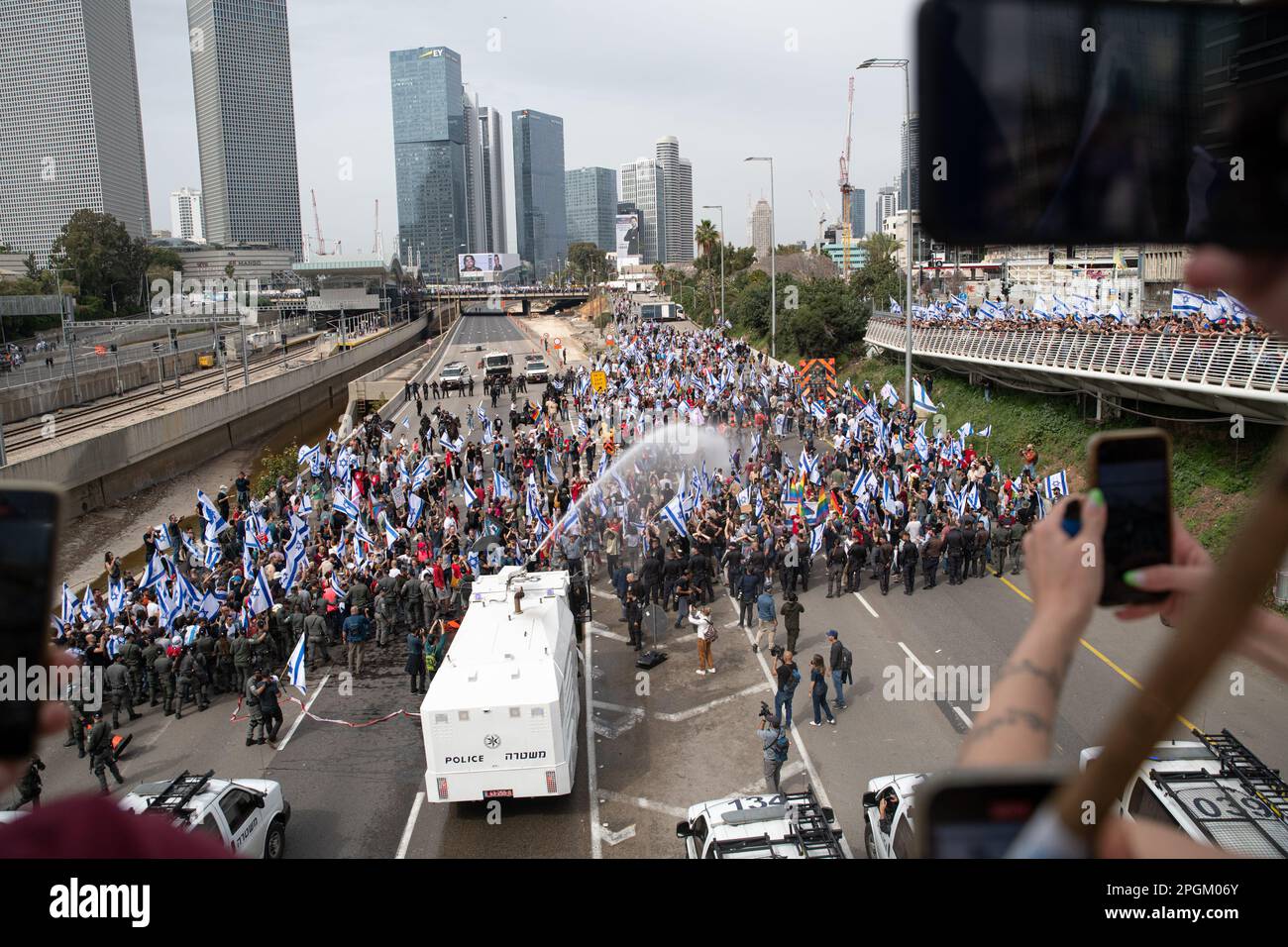 Israel 23rd Mar 2023 Thousands Of Protestors Against The Legal