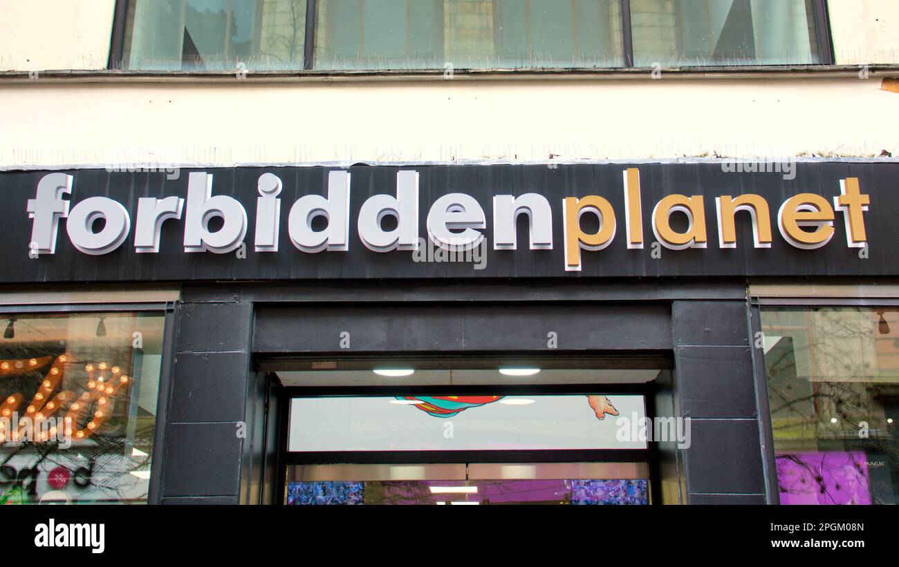 Forbidden planet shop sign hi-res stock photography and images - Alamy