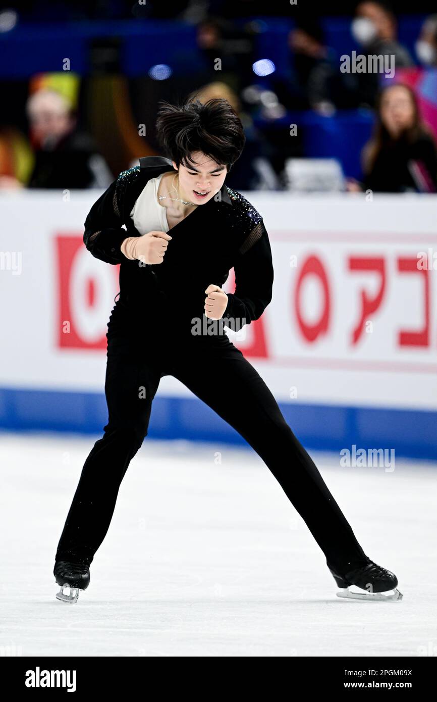 Junhwan CHA (KOR), during Men Short Program, at the ISU World Figure ...