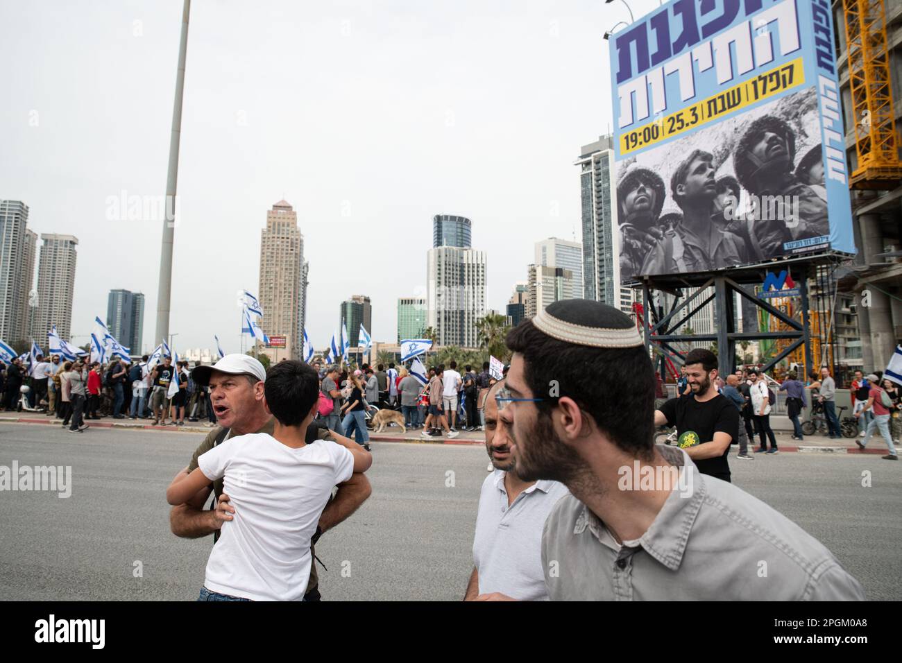 Israel 23rd Mar 2023 Thousands Of Protestors Against The Legal
