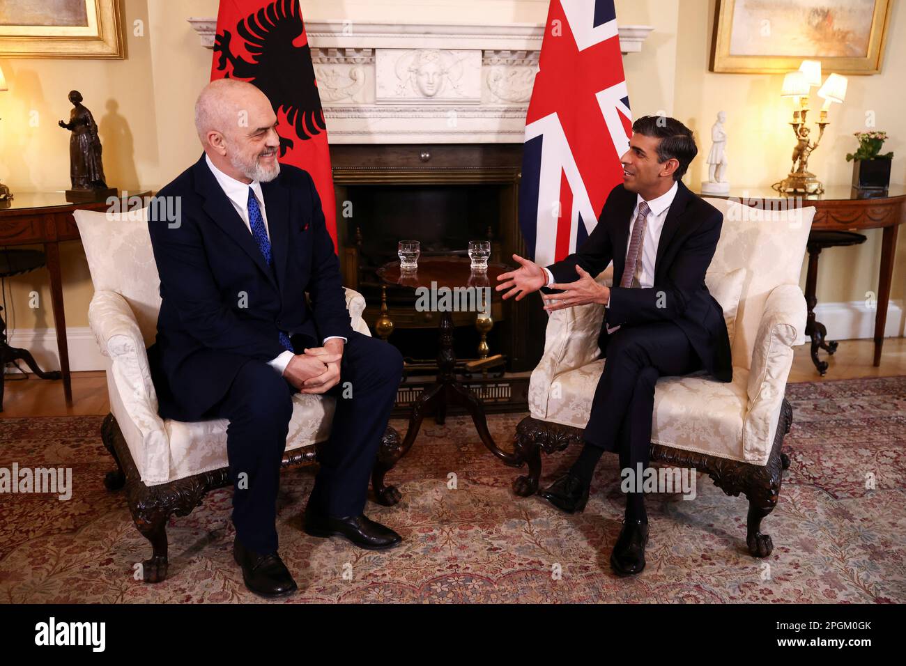Prime Minister Rishi Sunak with Albanian Prime Minister Edi Rama in 10 ...