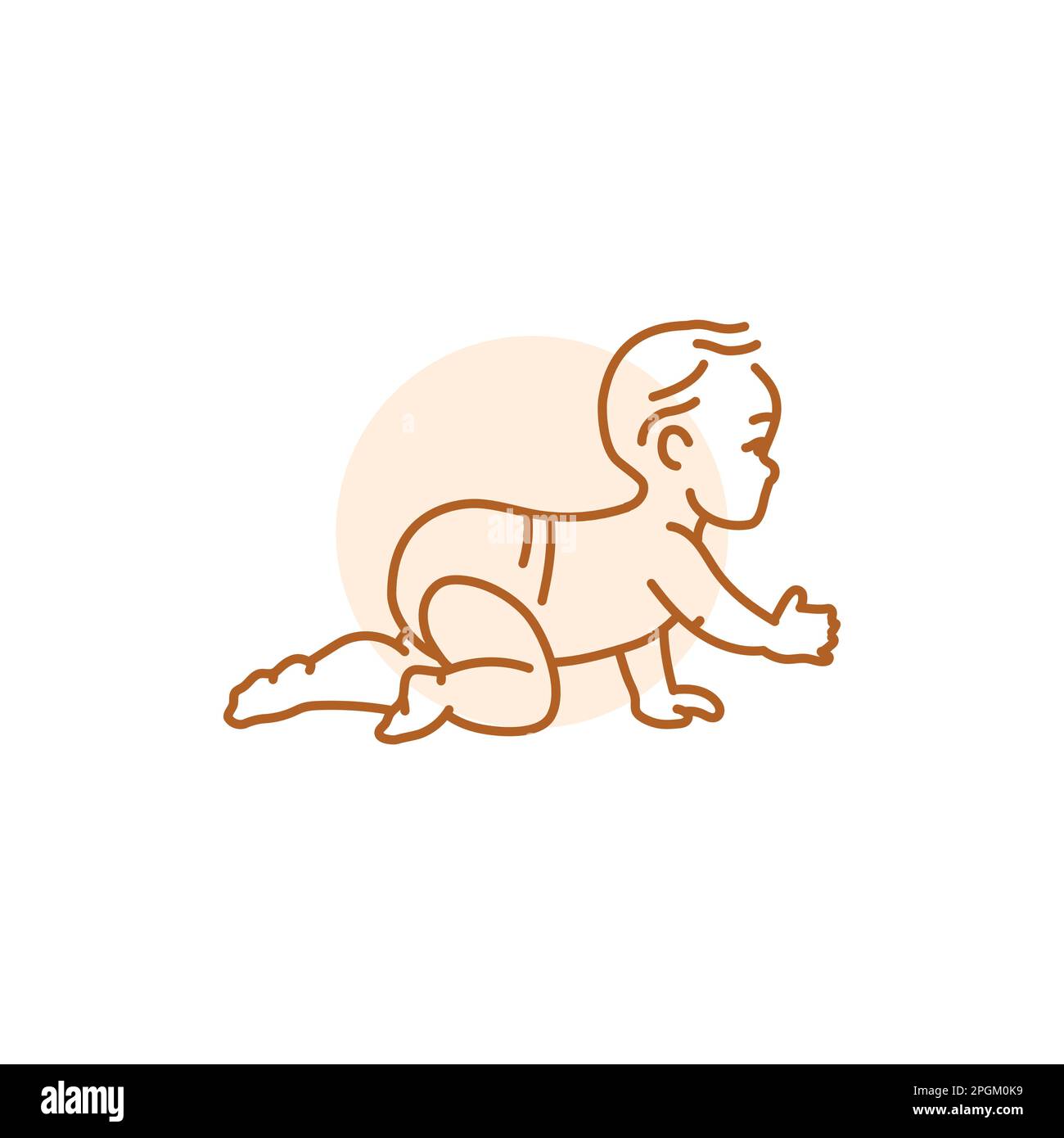 Crawling baby girl Stock Vector Images - Alamy