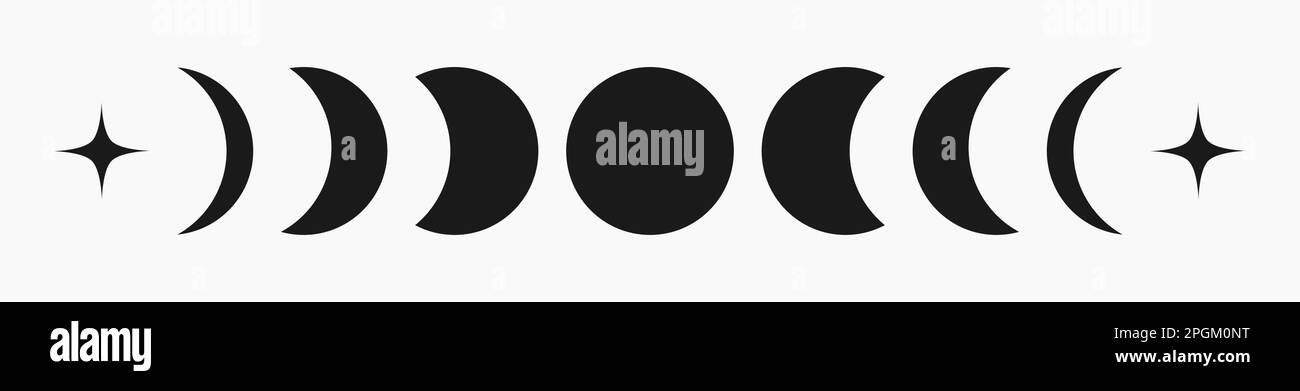 Moon phases icons. Vector illustration Stock Vector Image & Art - Alamy