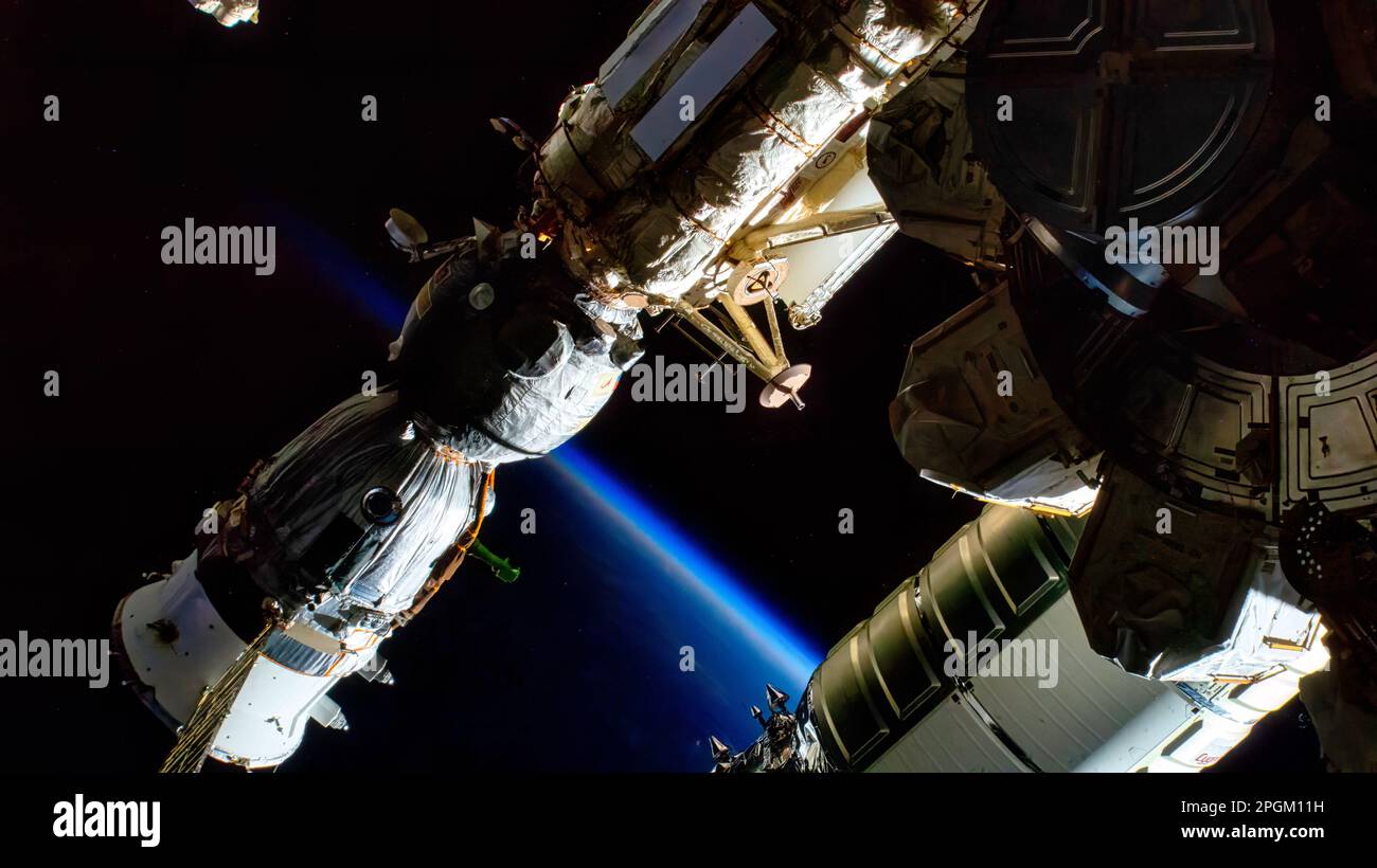 Views from the International Space Station or ISS. Digital Enhancement ...