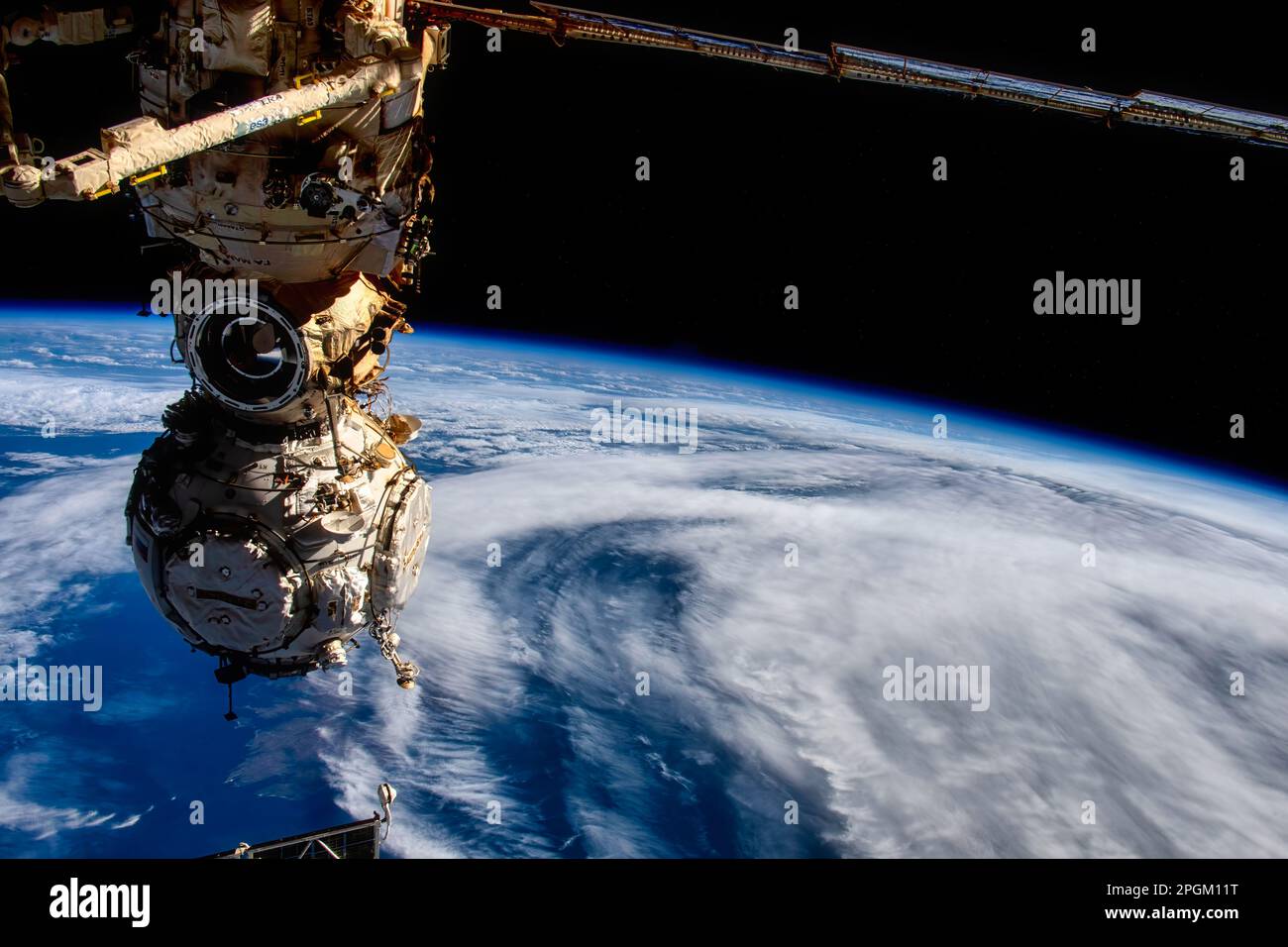Views from the International Space Station or ISS. Digital Enhancement ...