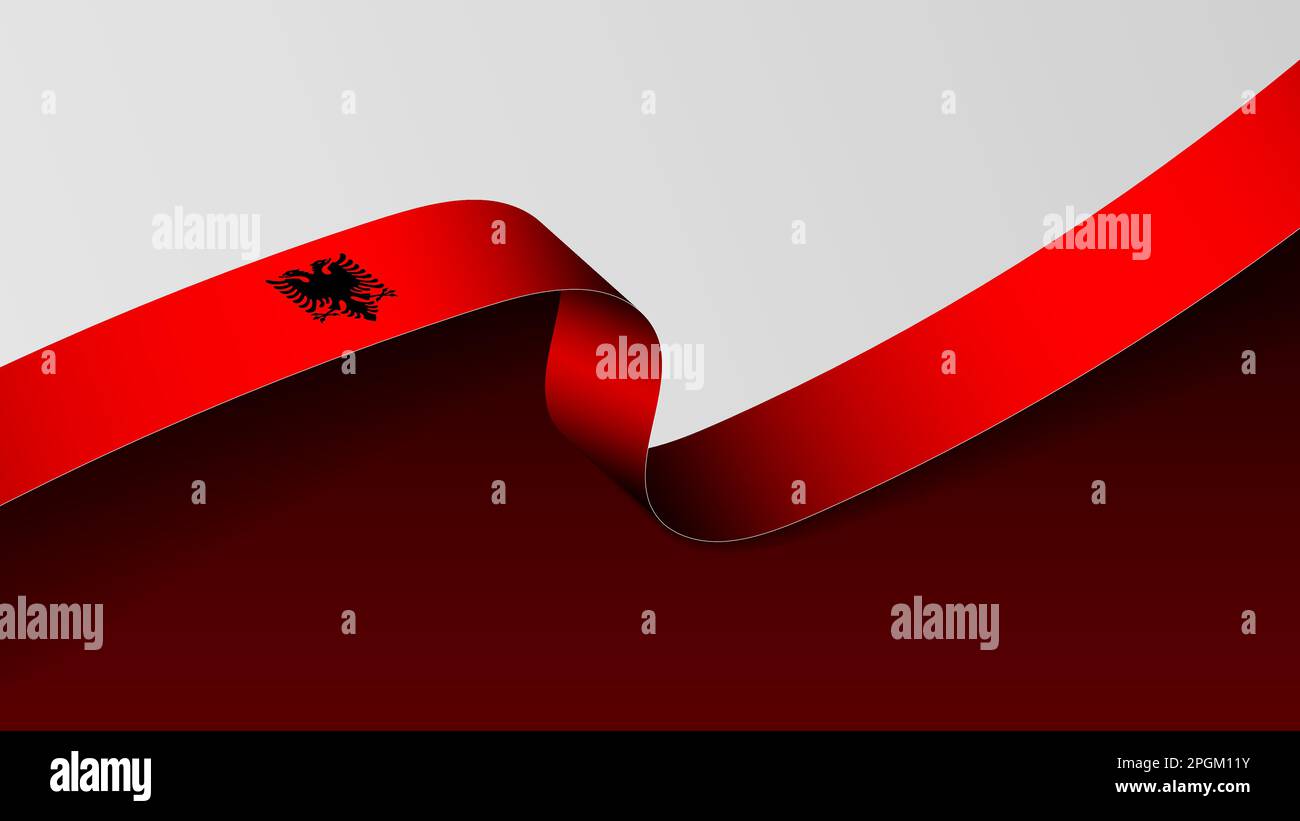 Albania ribbon flag background. Element of impact for the use you want ...