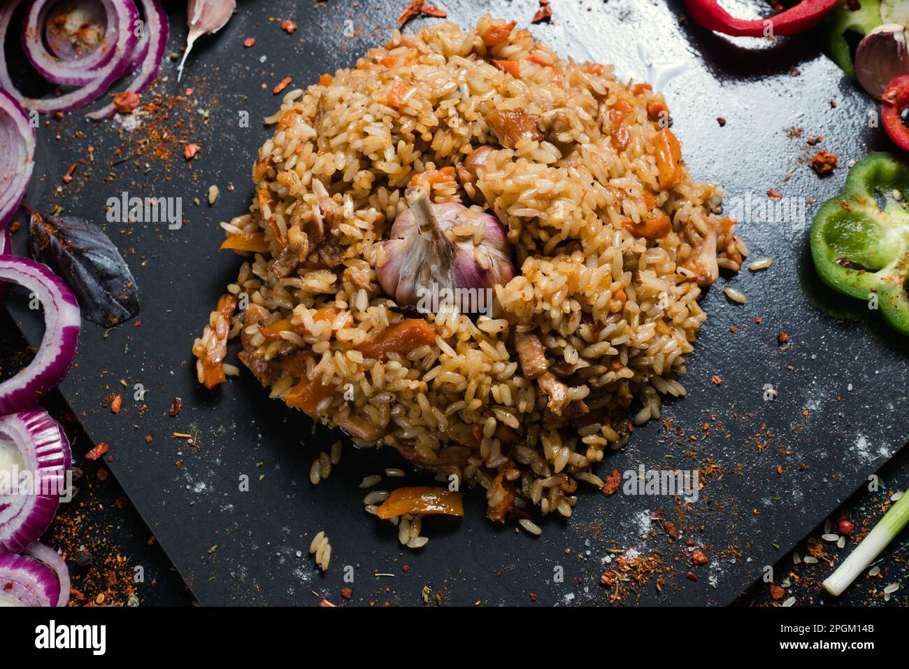 traditional uzbek plov vegetable healthy food Stock Photo - Alamy