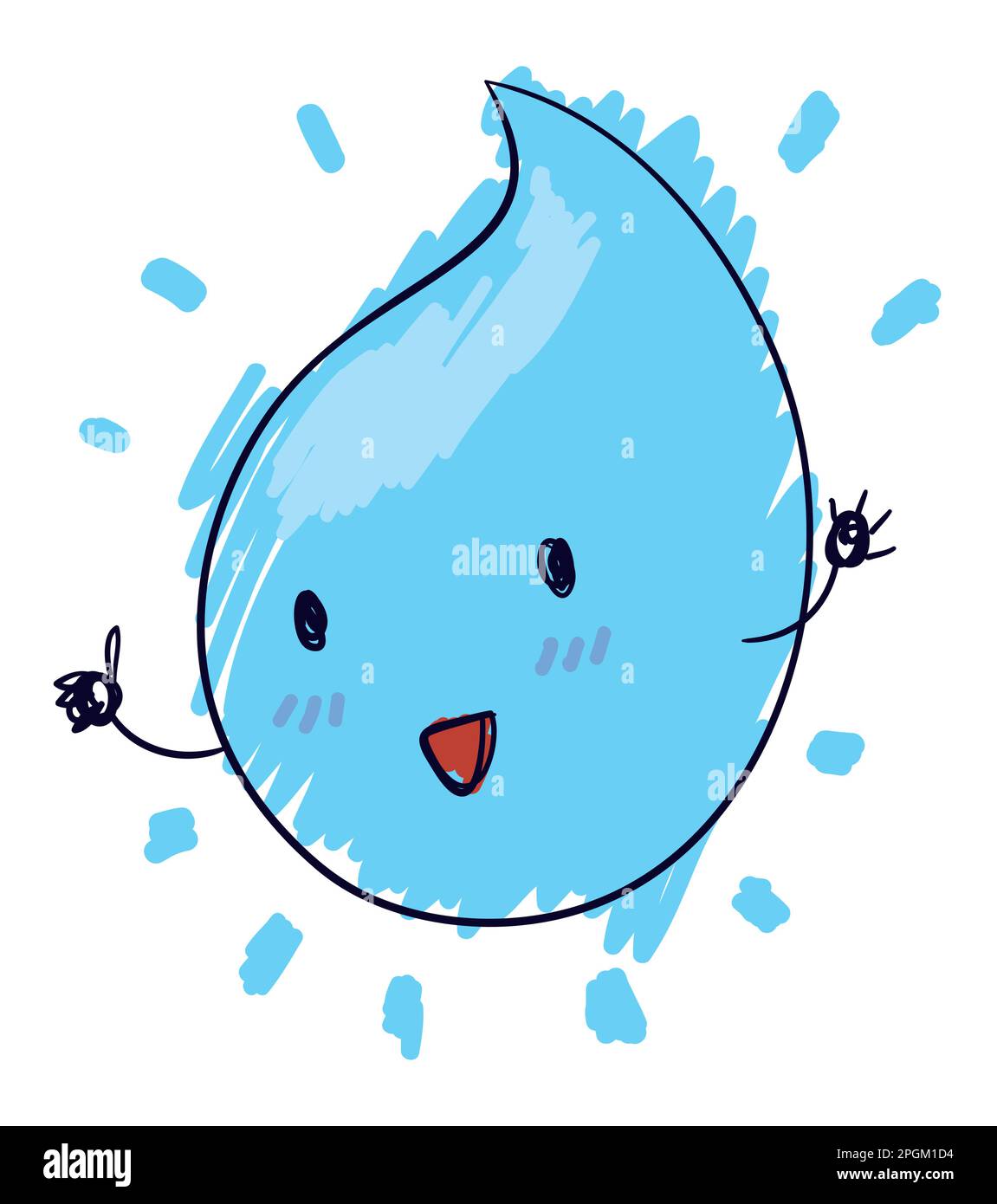 Cute droplet with happy face, thumb up and waving gesture. Design in ...