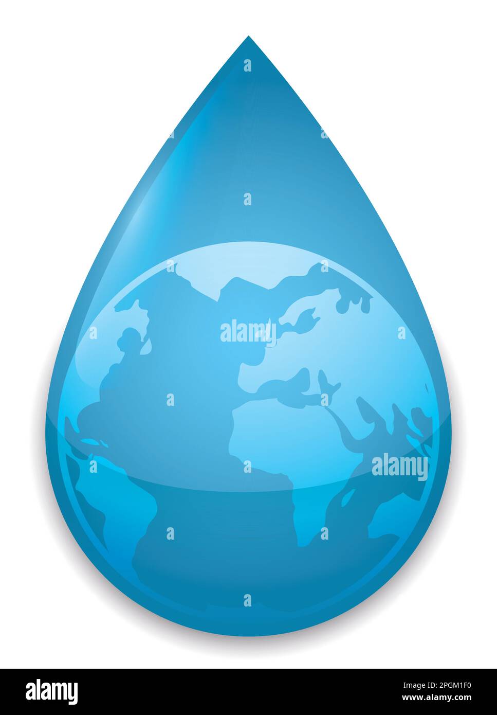 Drop-shaped button with shiny effect and globe inside it. Isolated ...