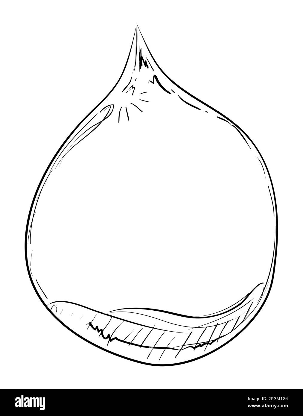 Illustration of a drop in hand drawn style, over white background Stock ...