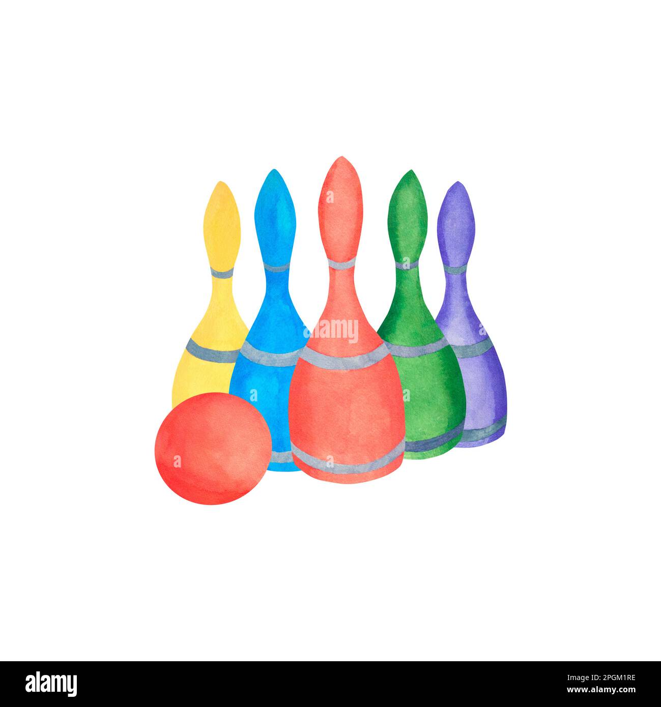 Children's toy. Illustration of a set of skittles. Illustration for ...