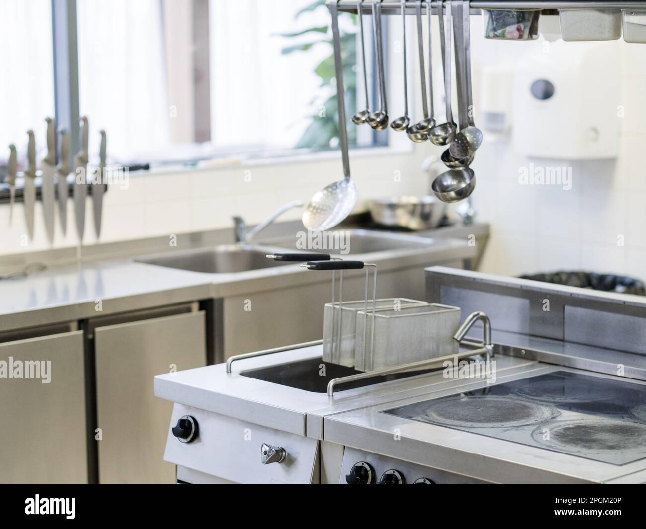 restaurant equipment kitchen utensils workspace Stock Photo - Alamy