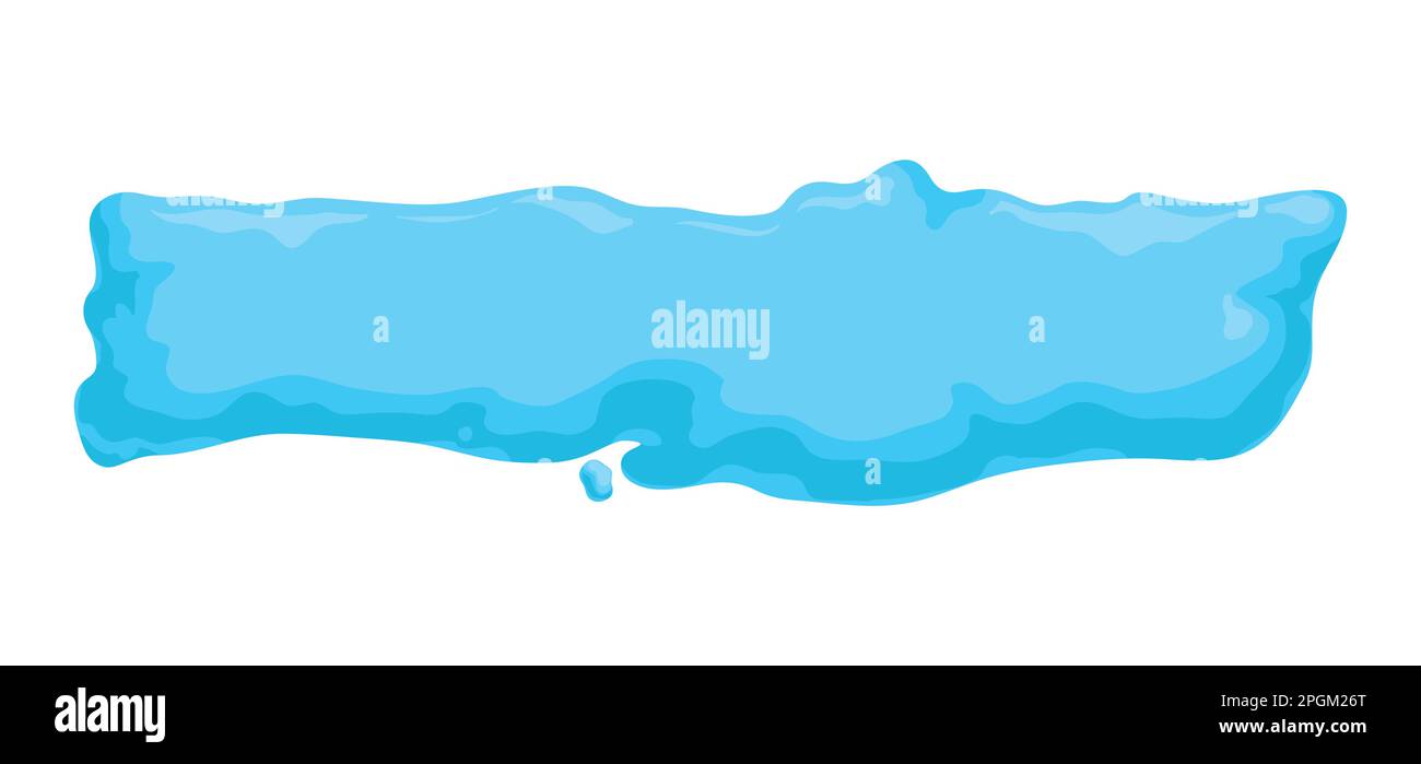 Blue horizontal stripe with watery effect. Template in cartoon style ...
