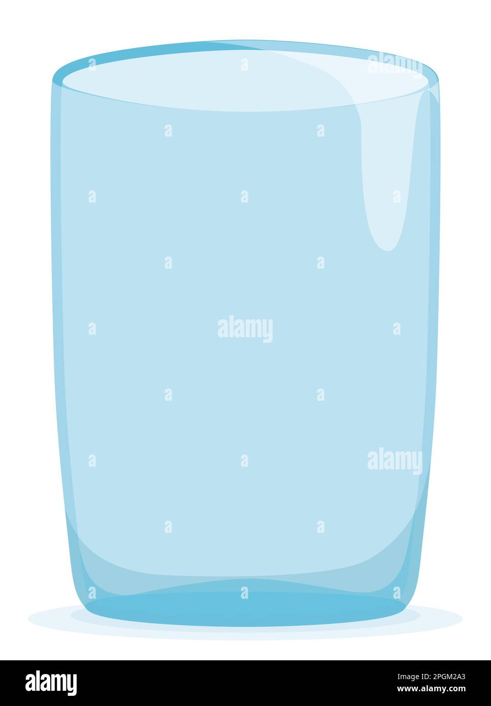 Isolated empty glass cup with shiny effect in cartoon style over white ...