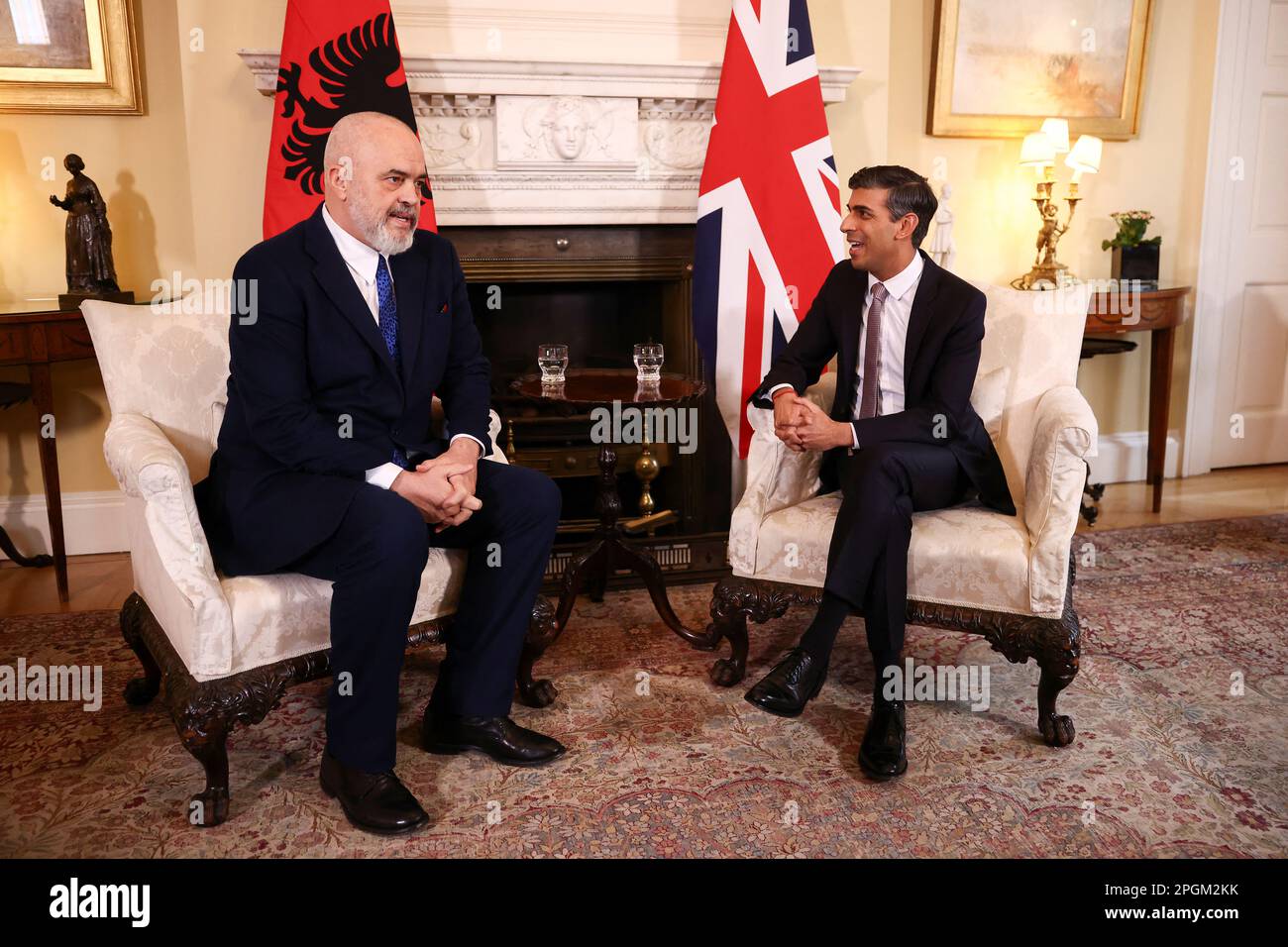 Prime Minister Rishi Sunak with Albanian Prime Minister Edi Rama in 10 ...