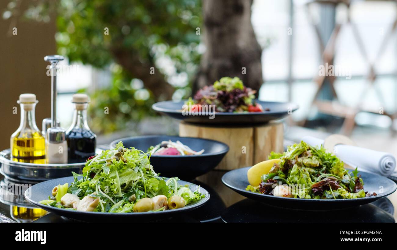 banquet restaurant meals reception healthy eating Stock Photo - Alamy