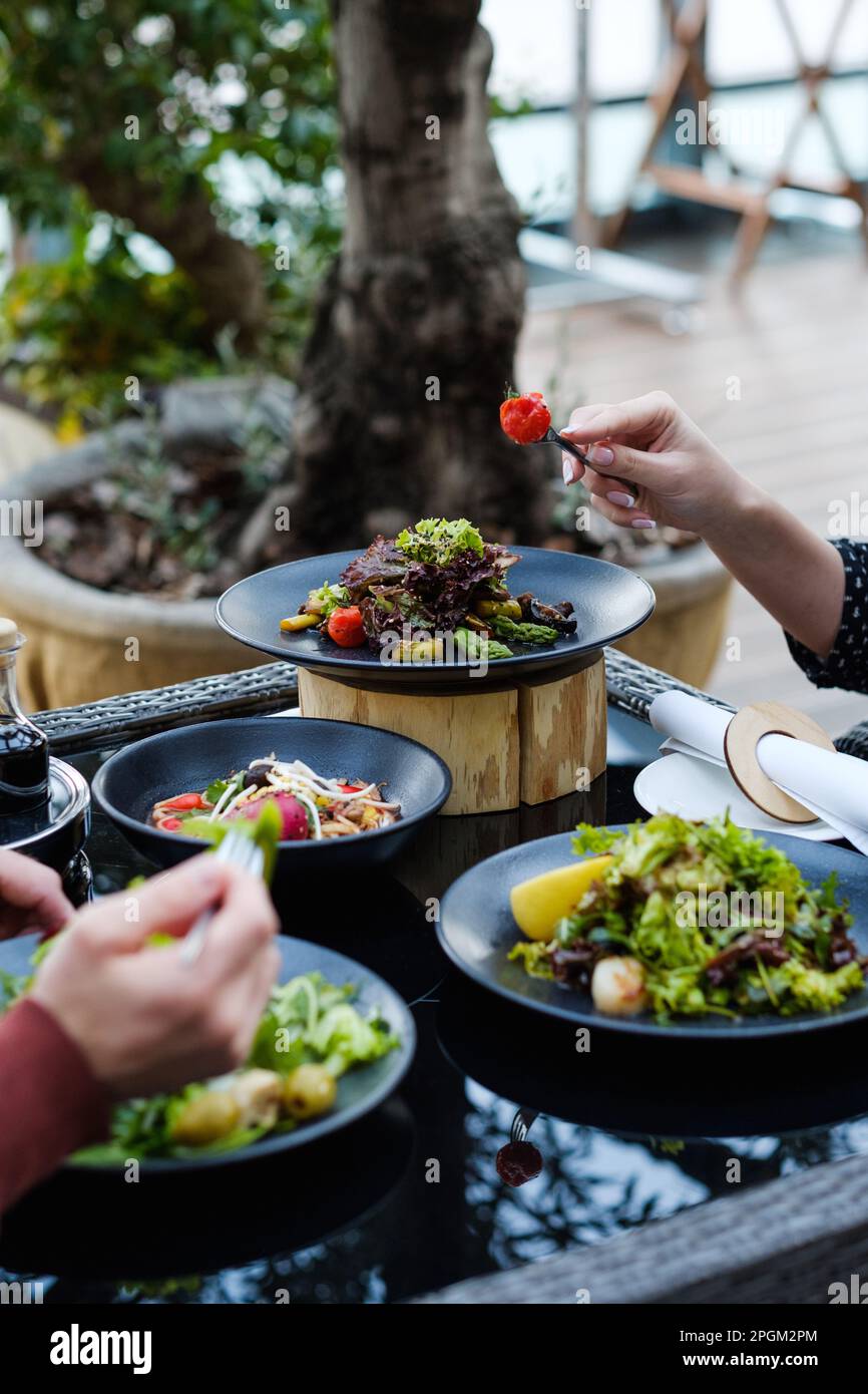 banquet restaurant meals reception healthy eating Stock Photo - Alamy