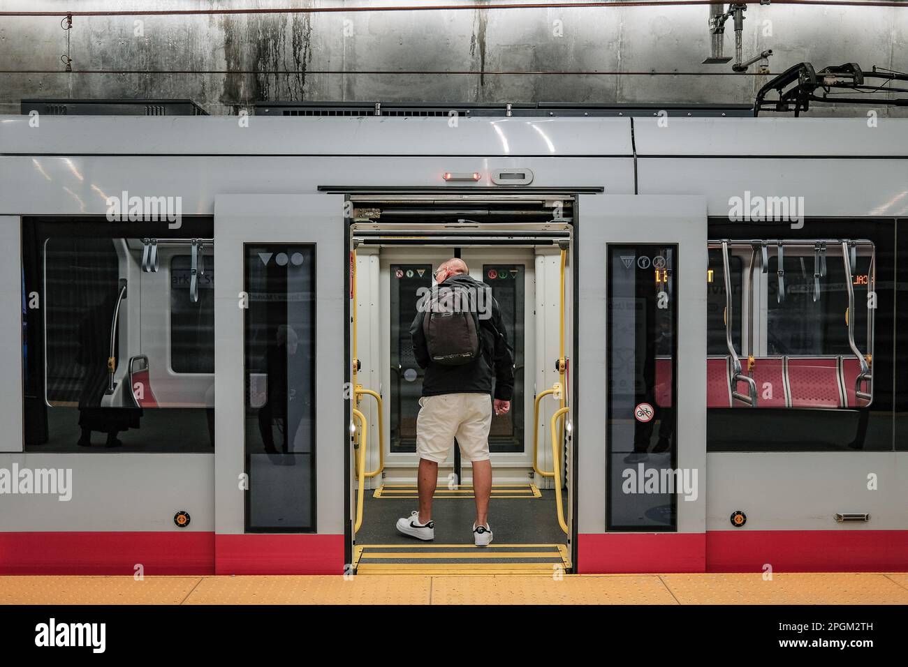 San Francisco, United States. 22nd Mar, 2023. Commuters riding the ...