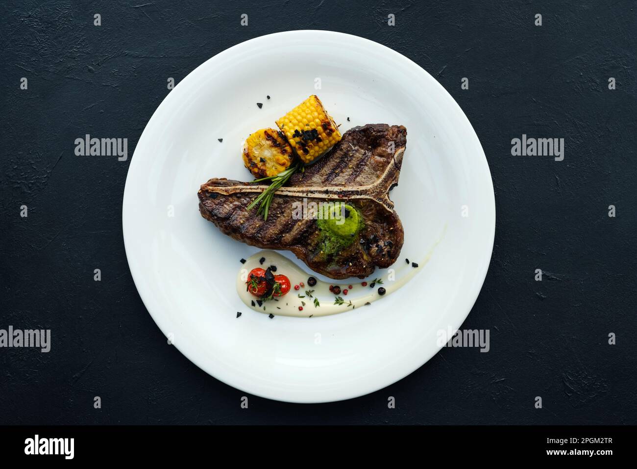american rib steak barbecue quality meat dish Stock Photo - Alamy