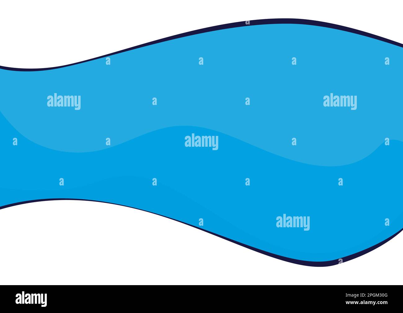 Irregular blue template label with curves and black outline in cartoon ...