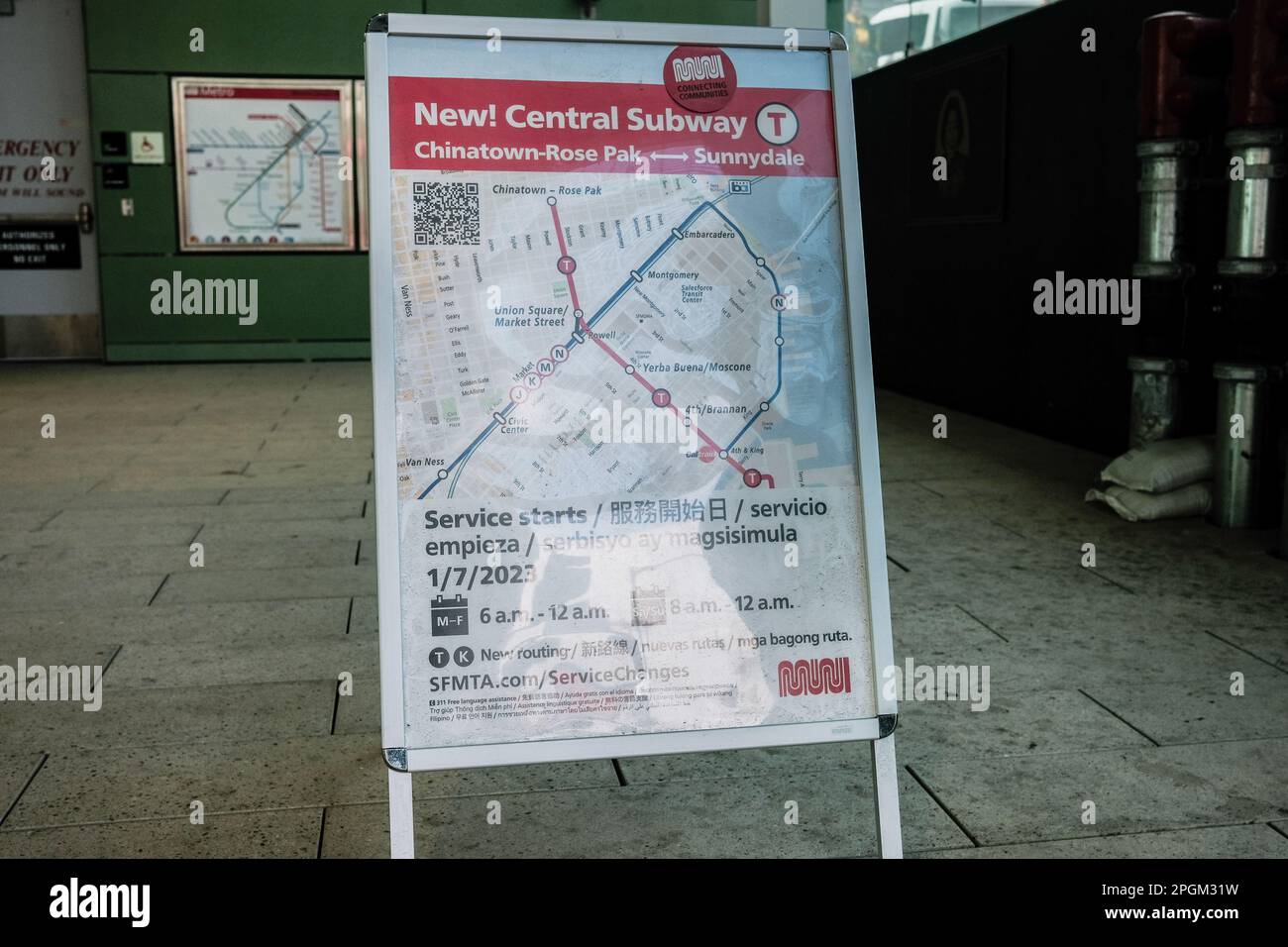 San Francisco, United States. 22nd Mar, 2023. The Central Subway T Lane ...