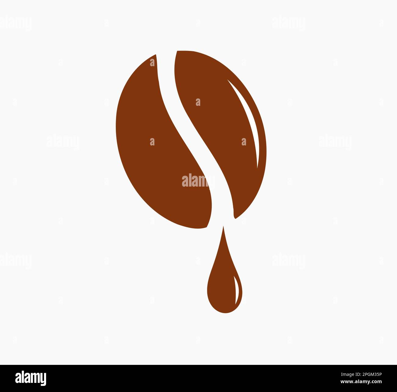 Coffee bean with coffee drop icon. Vector illustration Stock Vector ...