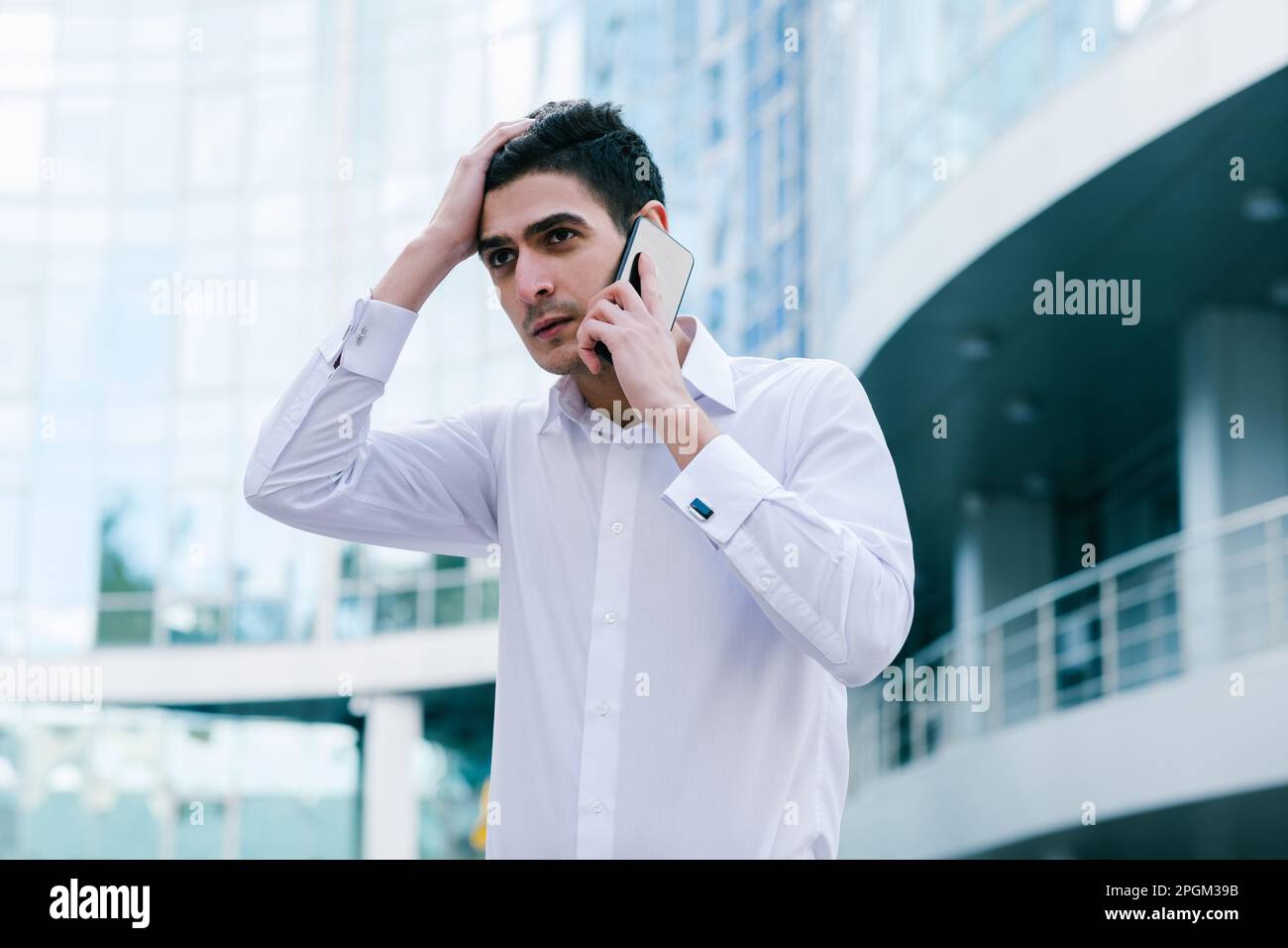 business problem phone call financial disaster man Stock Photo - Alamy