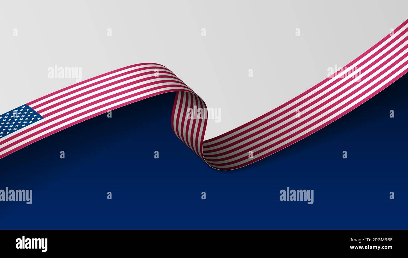 American Flag Ribbon Graphic