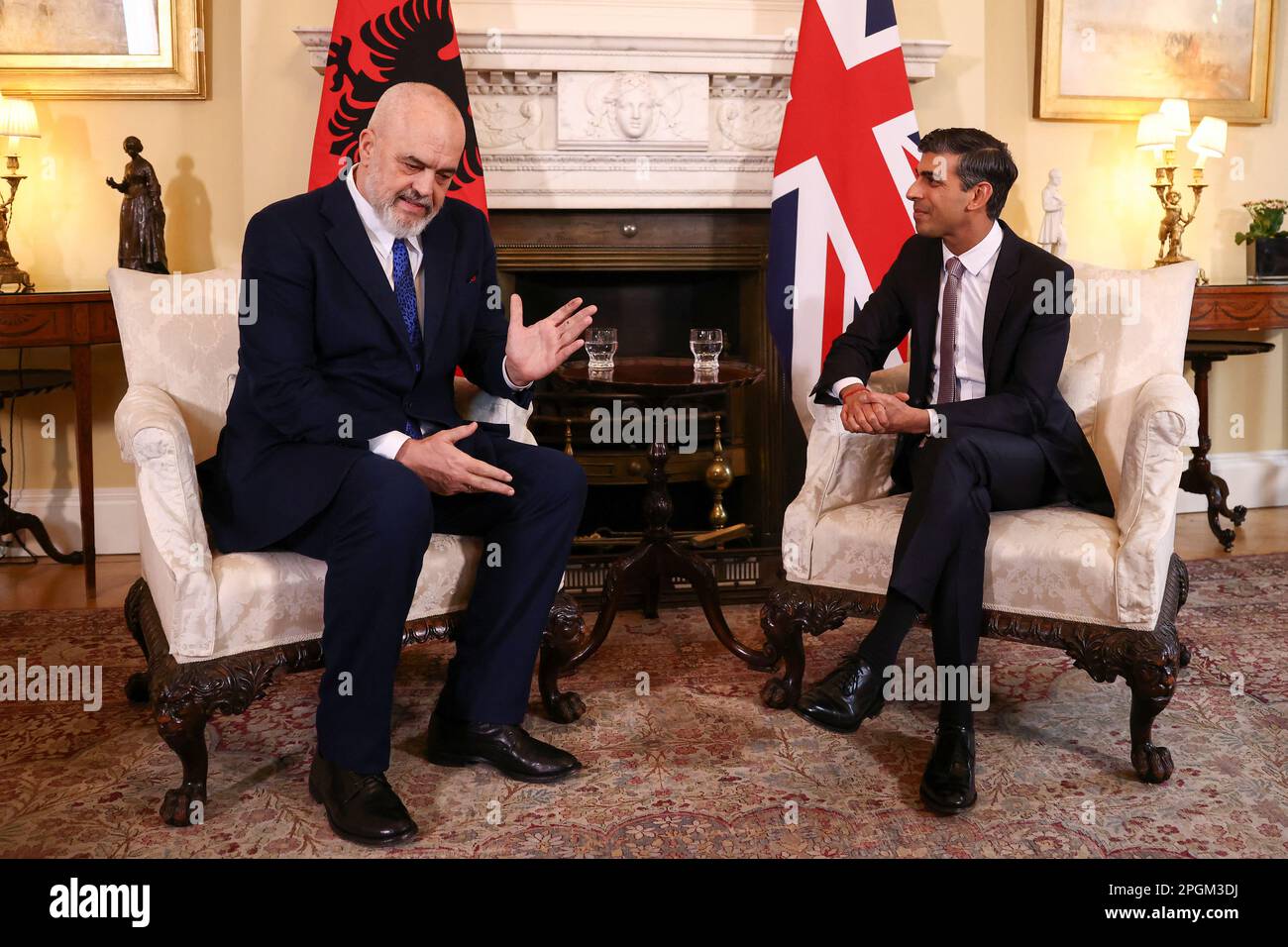 Prime Minister Rishi Sunak with Albanian Prime Minister Edi Rama in 10 ...