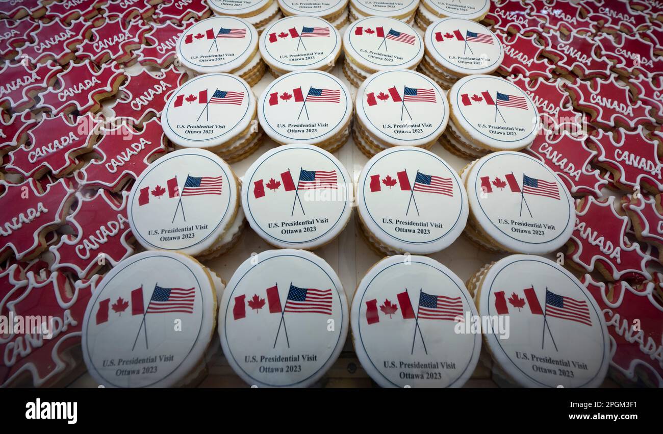 Ottawa, Canada. 23rd Mar, 2023. Cookies recognizing the visit of U.S ...