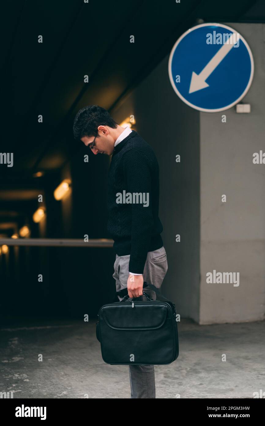 crisis job loss failure despair sad fired man Stock Photo - Alamy