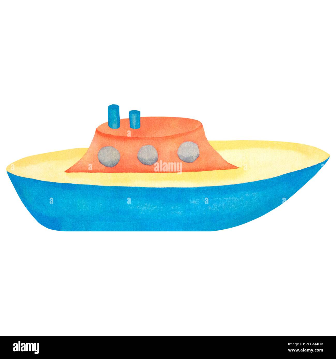 Children's toy. Ship watercolor illustration. Illustration for children ...
