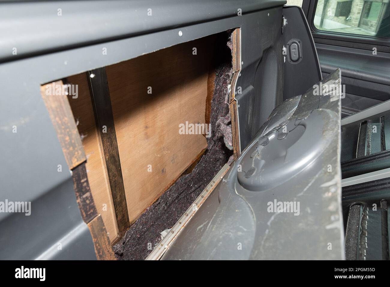Illustration picture shows a hidden space in a car during a ...