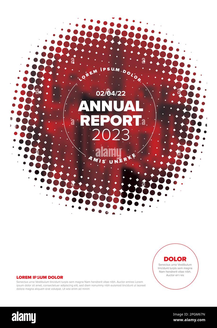Vector abstract annual report cover template with sample text and ...
